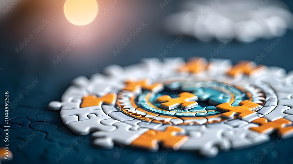 Revealing the Intricate Design in an Unfinished Puzzle with Vibrant ...