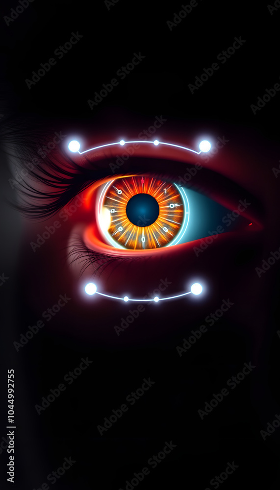 Human eye with cyber retinal recognition for neuro link connection ...