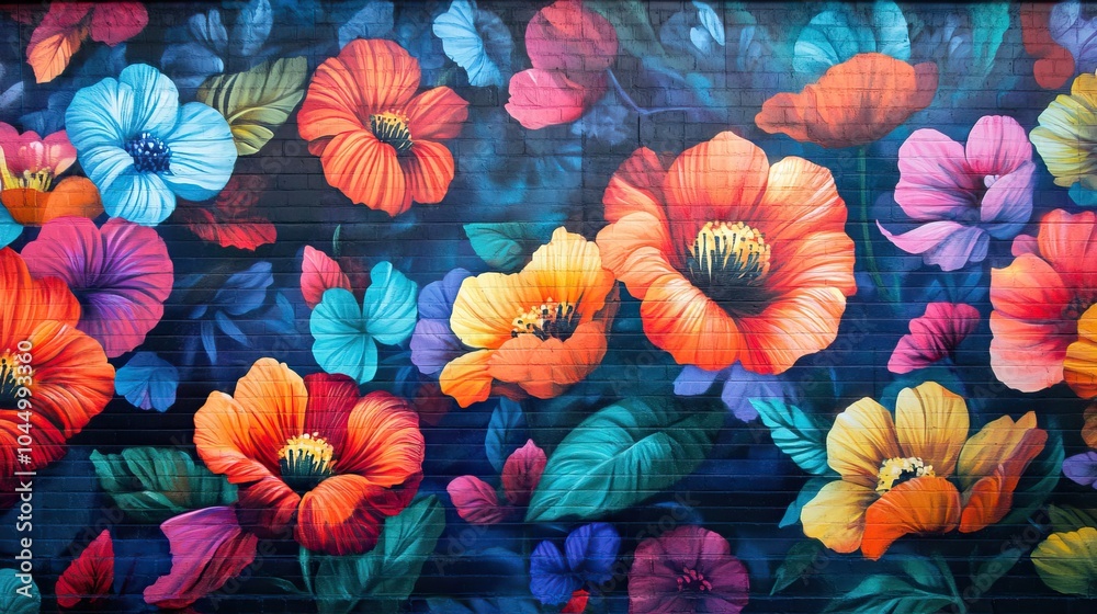 Breathtaking mural adorns a city building, a vibrant tapestry of ...