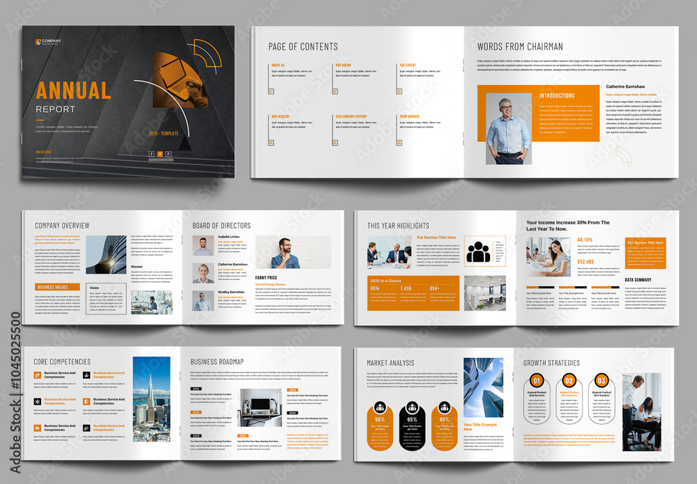 Annual Report Template Layout Stock Template | Adobe Stock