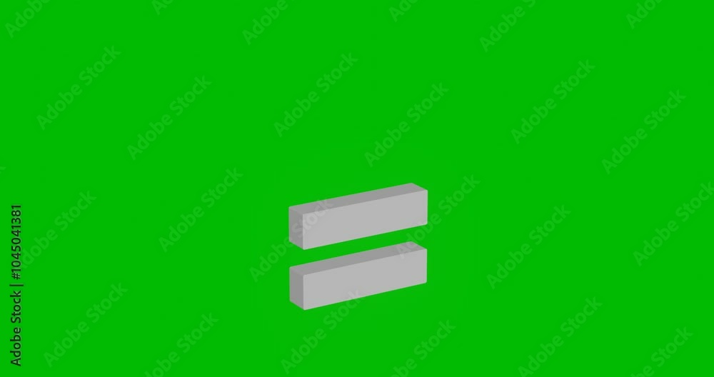 Animation of rotation of a white equals symbol with shadow. Simple and ...