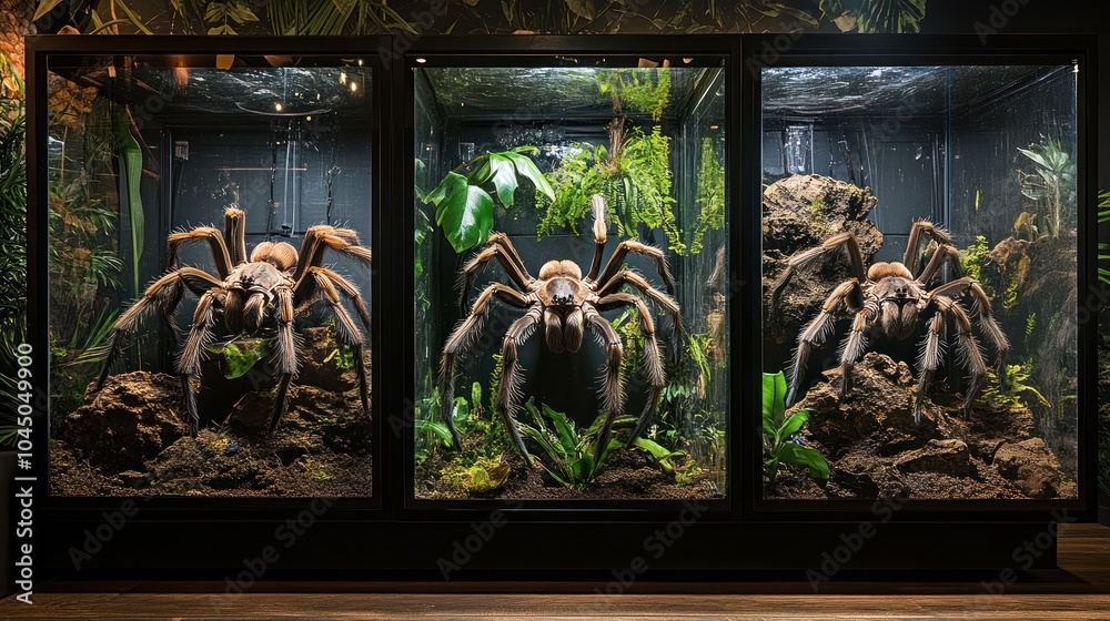 Invertebrate pets like tarantulas or scorpions in custom-built ...