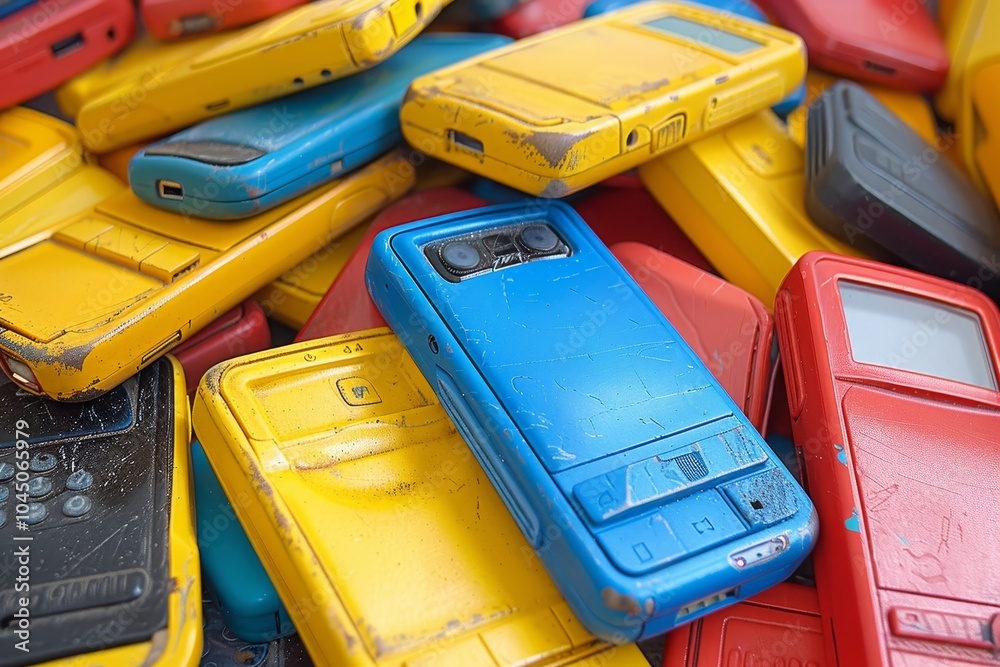 A collection of iconic mobile phones from the 1990s, featuring popular ...