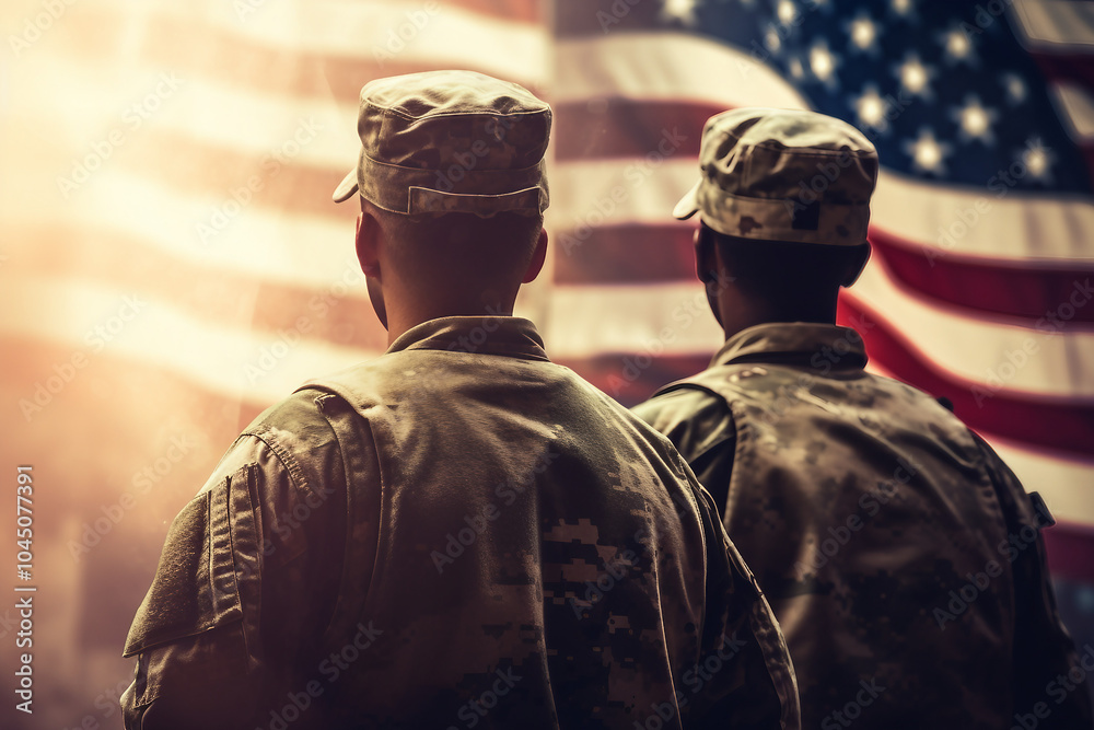 Happy american people citizens celebration national flag day ...