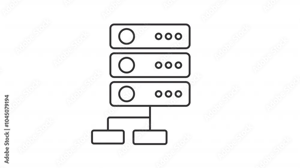 Data organization line animation. Database animated icon. Brackets ...