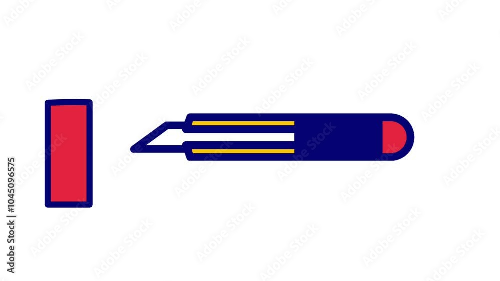 Looping Animation of a Paper Cutter Design with sharp precision ...