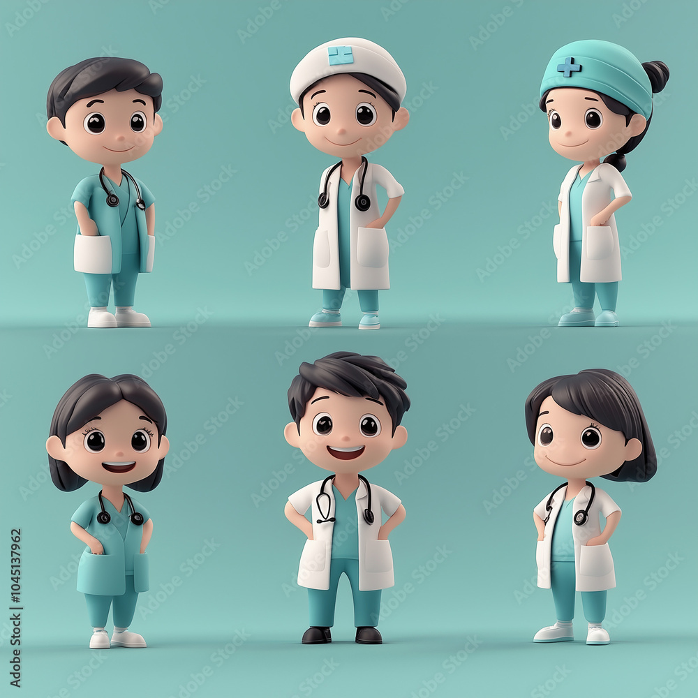 "This image shows a cartoon of a doctor, representing a profession ...