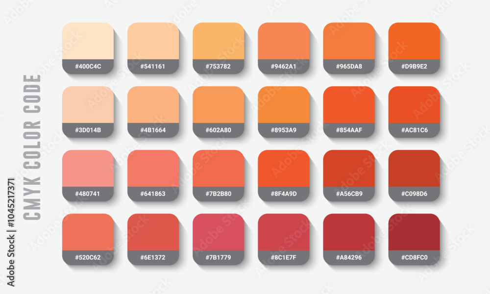 Burnt orange color Guide Palette with color with RGB HEX codes and ...