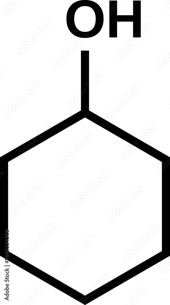 Cyclohexanol C6H11OH structural formula, vector illustration Stock Vector | Adobe Stock