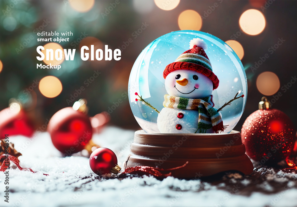 Snow Globe Effect. Ai Generative Stock Template | Adobe Stock