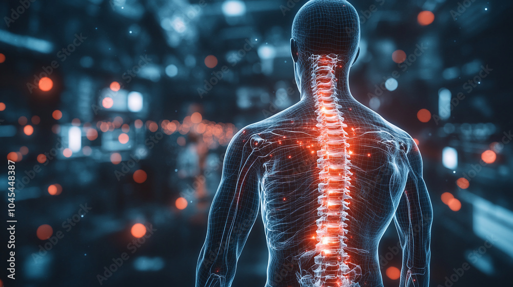 Futuristic biomedical concept of a holographic scanning a patient's ...