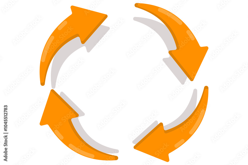 concept of rotate, refresh, repeat, undo, automate, reload and restore icon. illustration of two ...