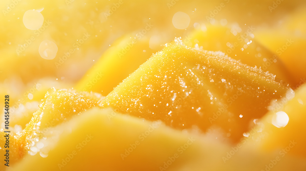 Minimalist Frozen Mango Background with Simple Aesthetics and Sparkling ...
