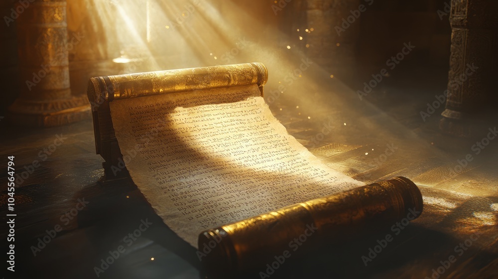 Religious scroll, Torah representing central religious document of ...