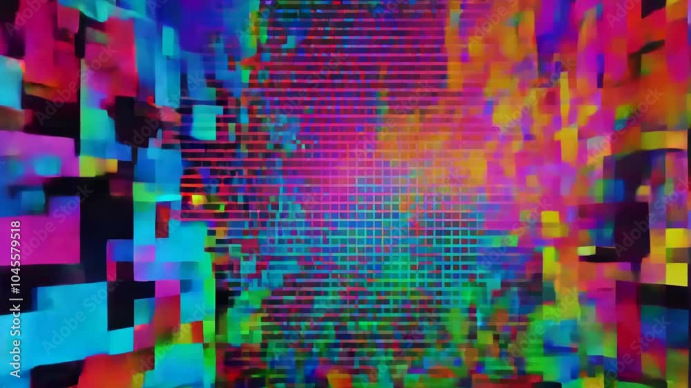 Glitch effect, VHS old tape VFX, static noise, analog or digital ...