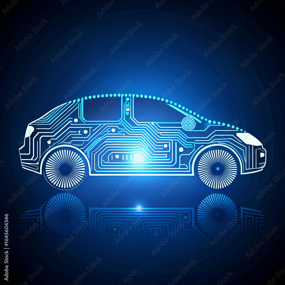 A graphic design showcasing the silhouette of a car shape combined with ...
