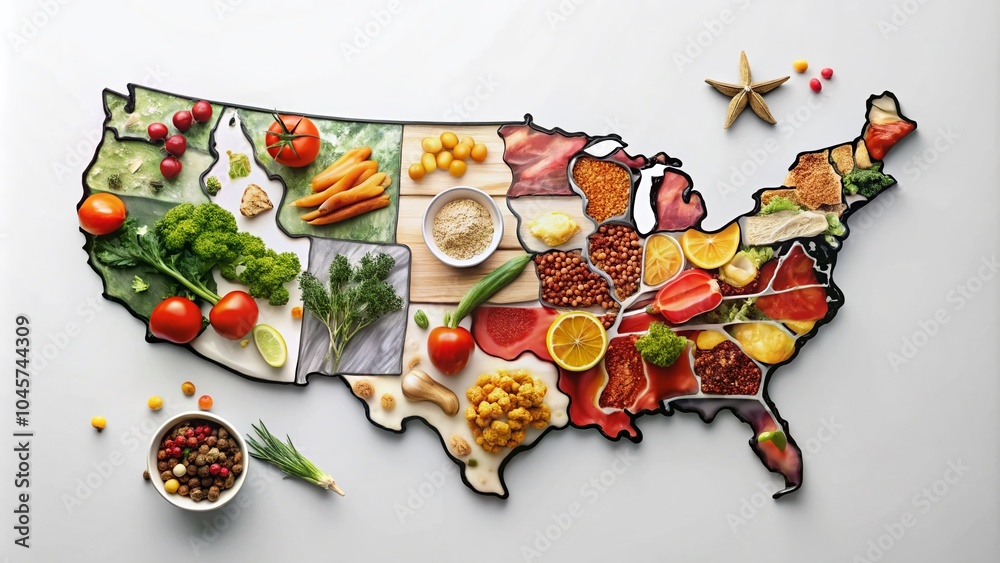 Handwritten USA Map with Texas Borders for Travel Presentations ...