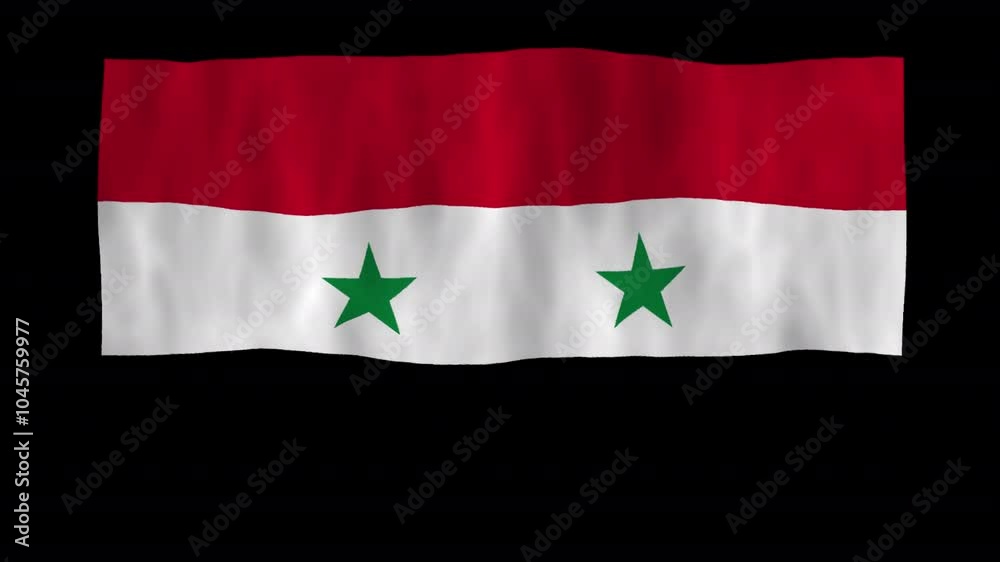 Looping animation of a waving 3D Syria flag with alpha channel Stock ...