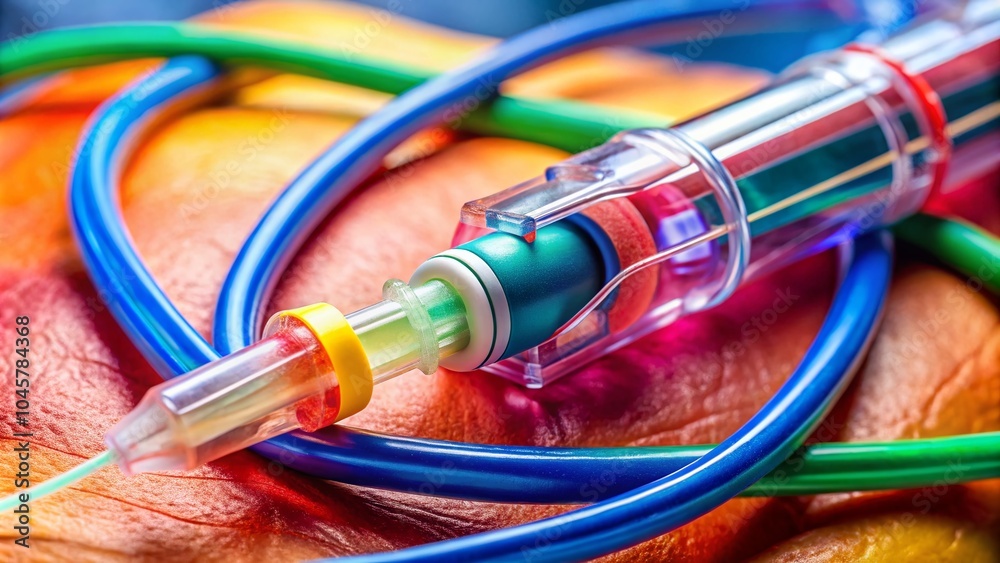 Macro Photography of a Picc Line with Detailed Close-Up of Catheter and ...