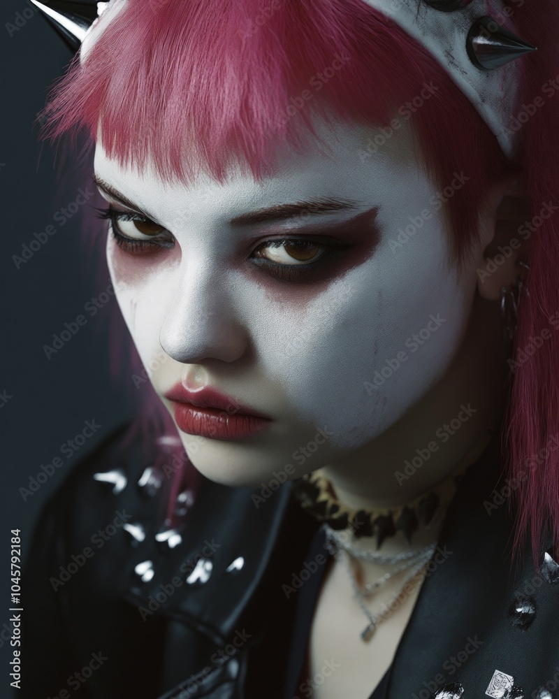 Anime Punk Aesthetic, vivid portrayal of a Japanese punk with white ...