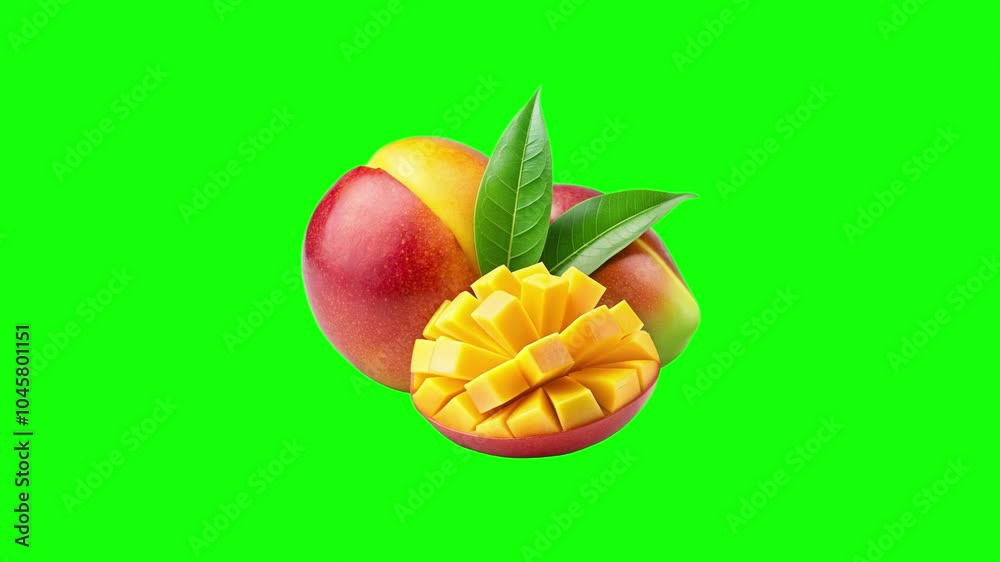 Mango green screen animation motion graphic with chroma key clip ...