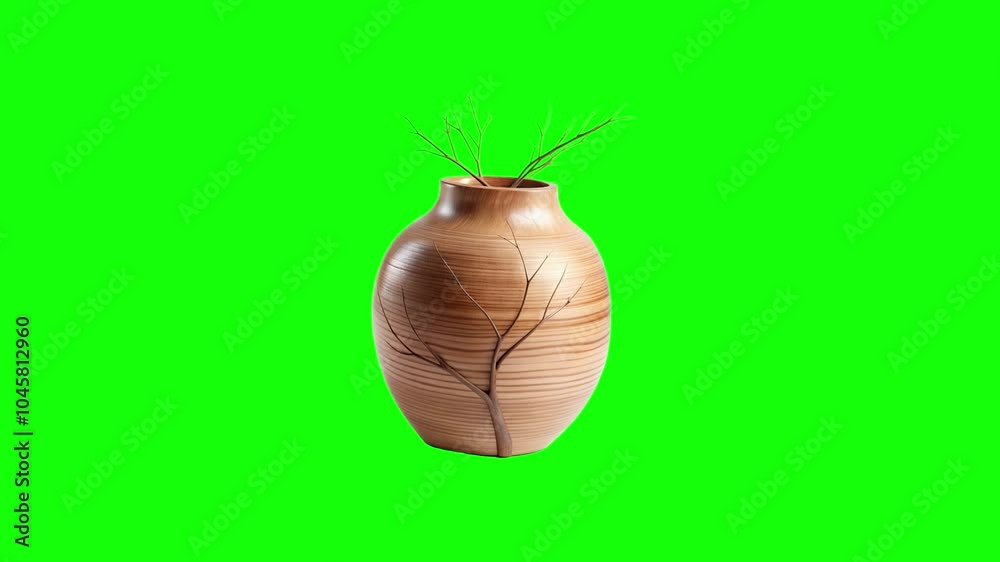 Wooden dry tree branch green screen animation motion graphic with ...