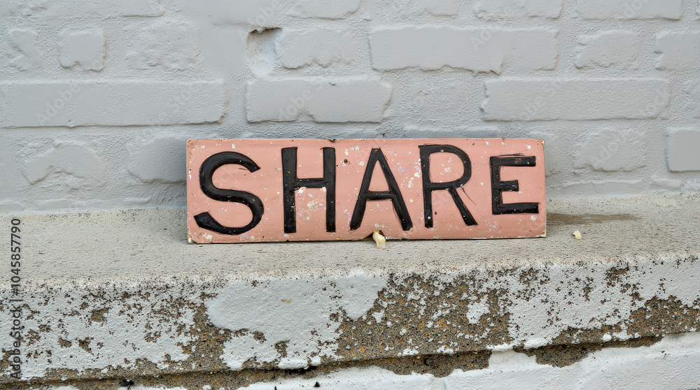 Vintage and Rustic Share Sign for Social Media, Community, and ...