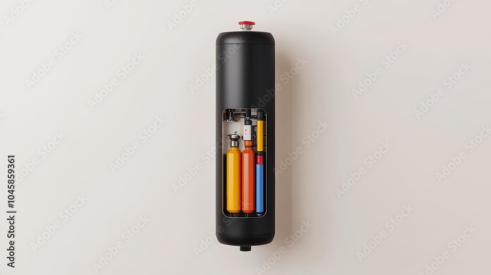 Exploded view of a water heater s internal components, with each part ...