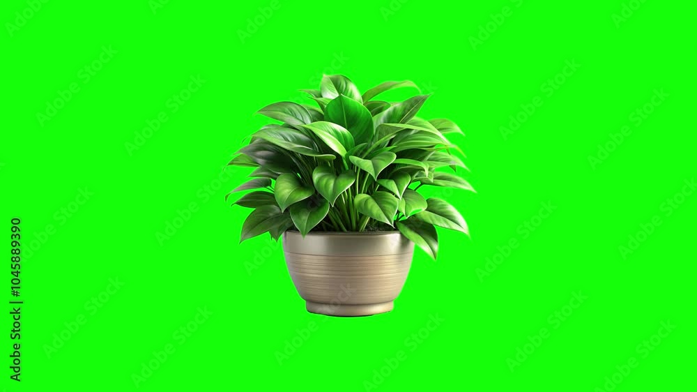 plant in a pot green screen animation motion graphic with chroma key ...