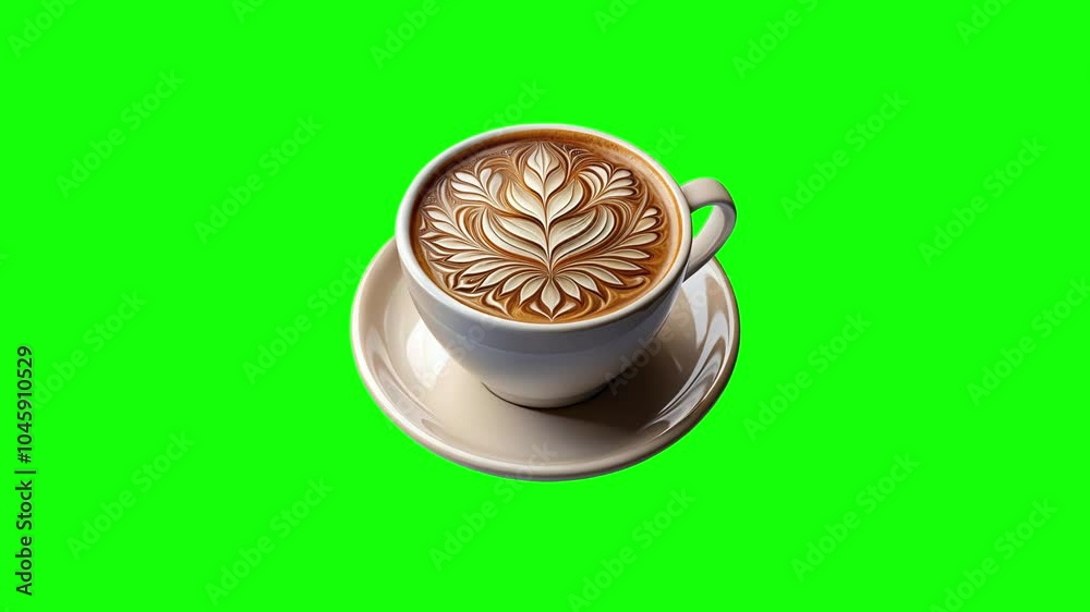 cup of coffee green screen animation motion graphic with chroma key ...