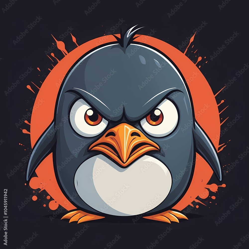 angry penguin vector, frustrated penguin illustration, mad penguin ...