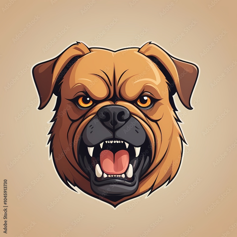 ภาพประกอบสต็อก angry dog, dog vector, canine illustration, aggressive ...