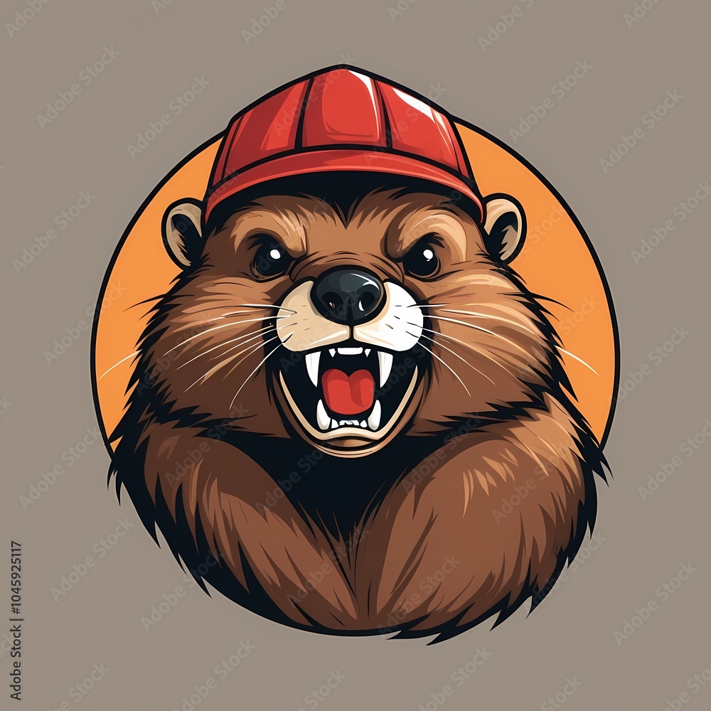 angry beaver, cartoon beaver, beaver mascot, wild animal vector, animal ...
