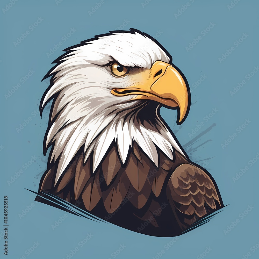 aggressive bald eagle, eagle vector, wildlife vector, bird illustration ...