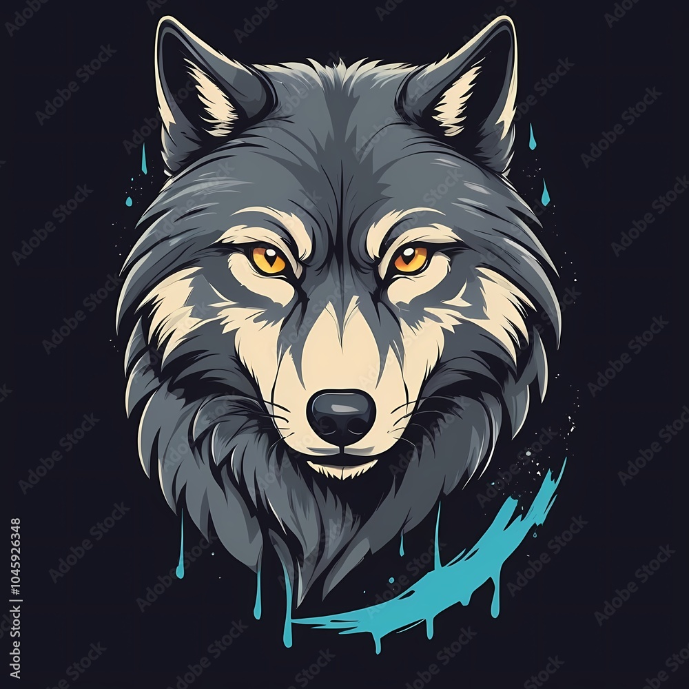 sad wolf, wolf vector, vector illustration, animal vector, wolf artwork ...