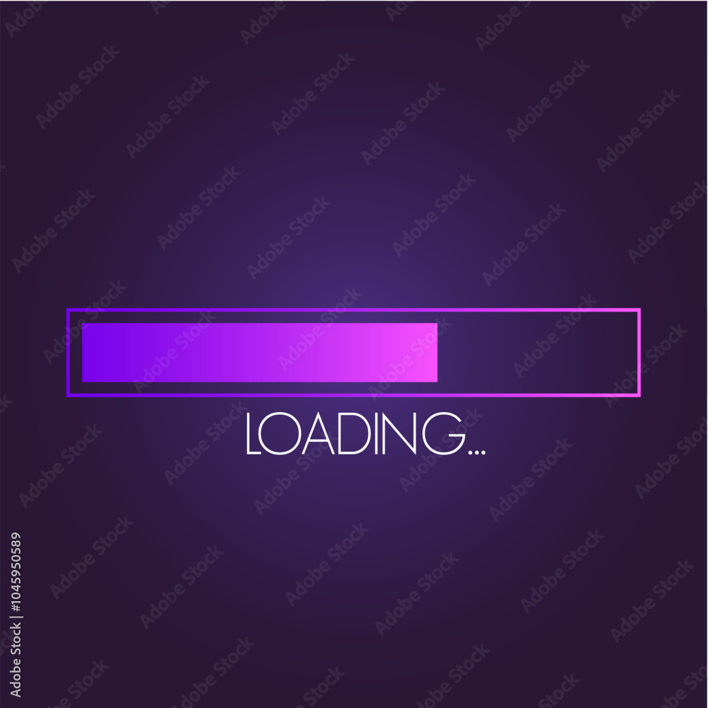Loading progress bar icon design for web interface isolated on gradient ...