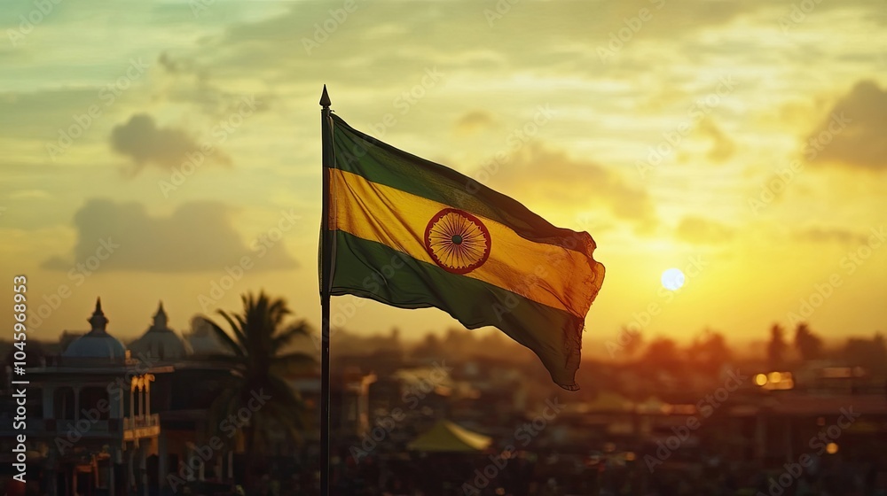 . Karnataka flag waving proudly during a vibrant festival celebration ...