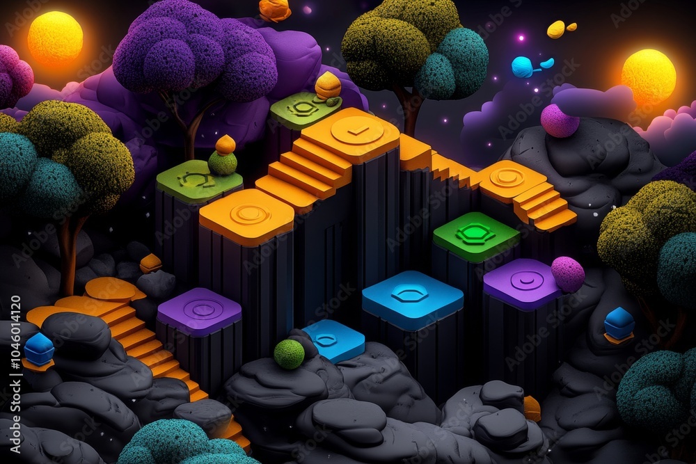 Pixel art of a character navigating a game level with obstacles, each ...