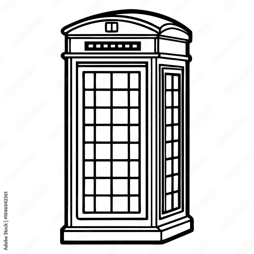 Classic British Phone Booth: A timeless illustration of a traditional ...