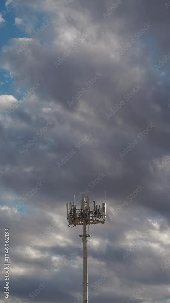 5g mobile network communication tower with cellular antenna transmitter ...