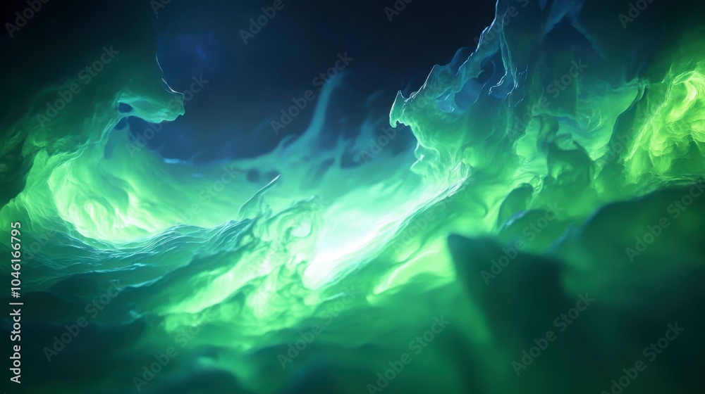 Soft-edged shapes twist and turn through space, creating a vivid ...