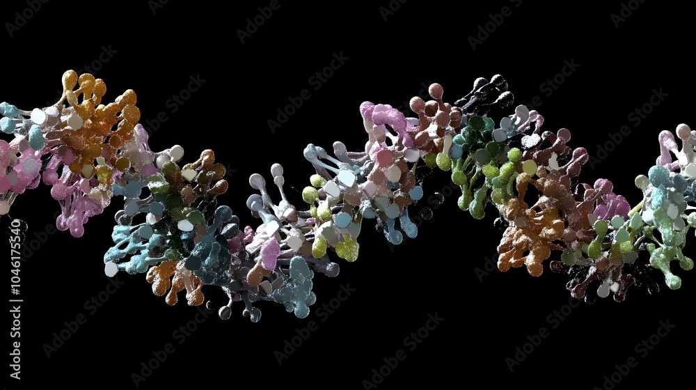 The DNA double helix features intertwining strands like a twisted ...