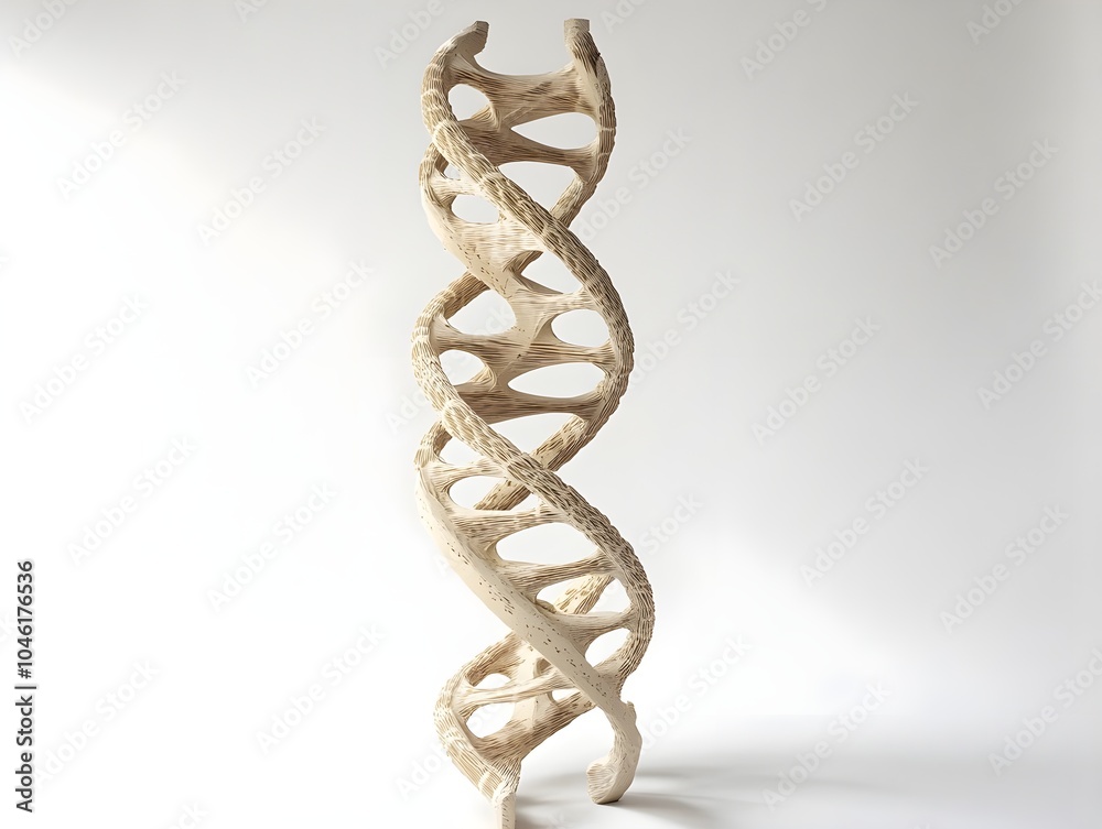 The DNA double helix features intertwining strands like a twisted ...