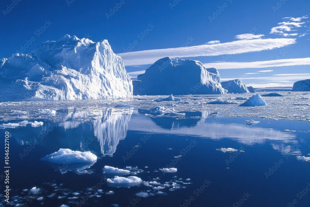 A view of Earth’s polar ice caps, emphasizing the cold, pristine beauty ...