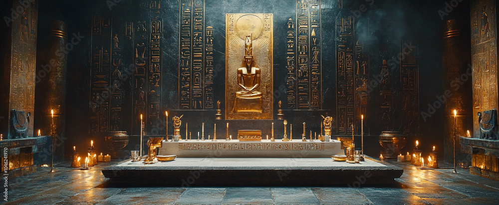 Inside of ancient ritual room of an egyptian pyramid, interiors ...