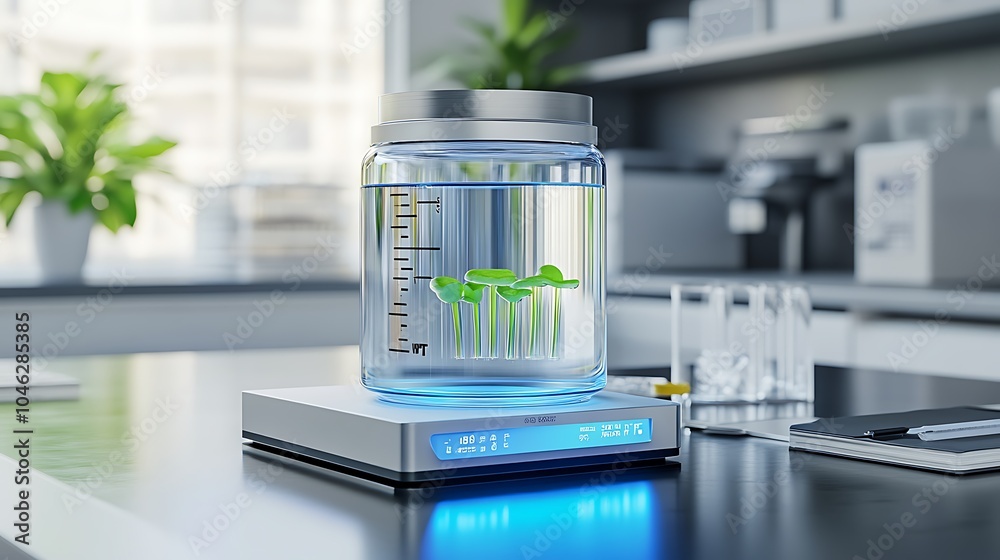 A compact benchtop bioreactor with a clear cylindrical chamber ...