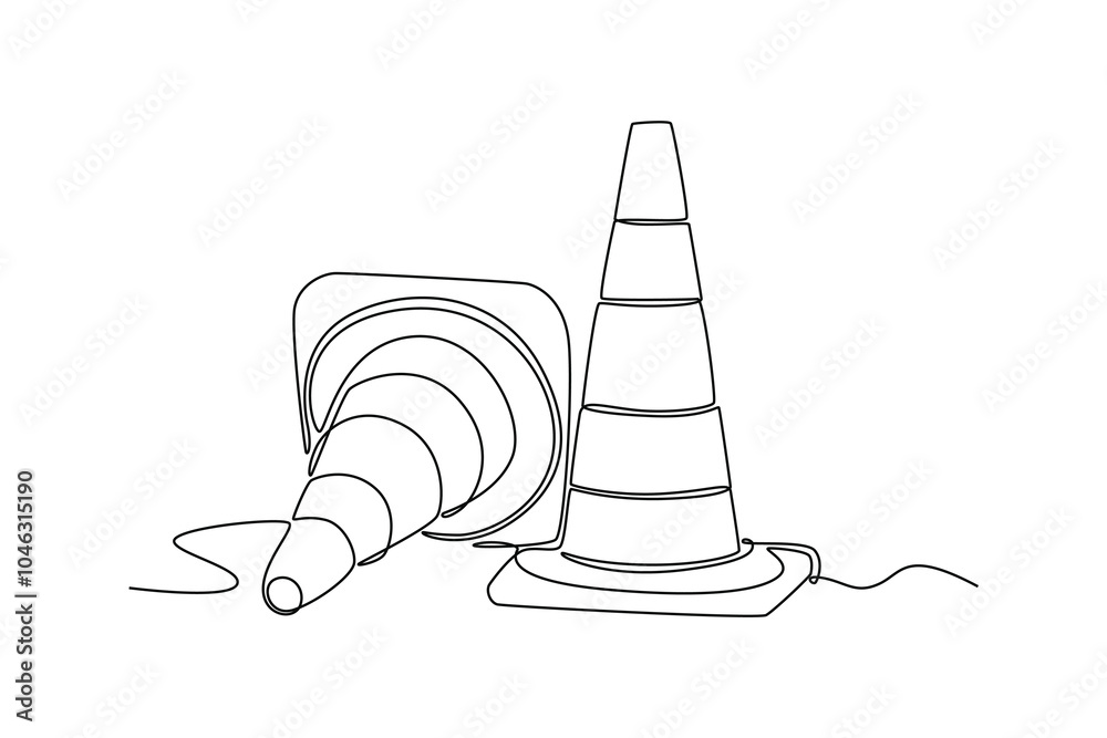 Traffic light concept. Single line draw design. Full length animation ...