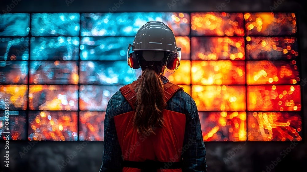 Holographic Flood Control Room with Operators Monitoring Disaster ...