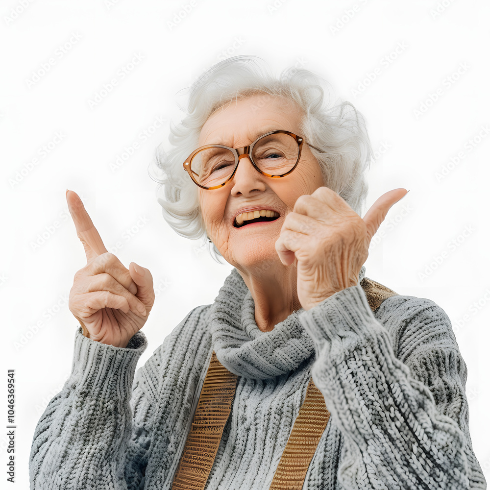 relaxing senior woman with ok hand sing while enjoying her hobby ...