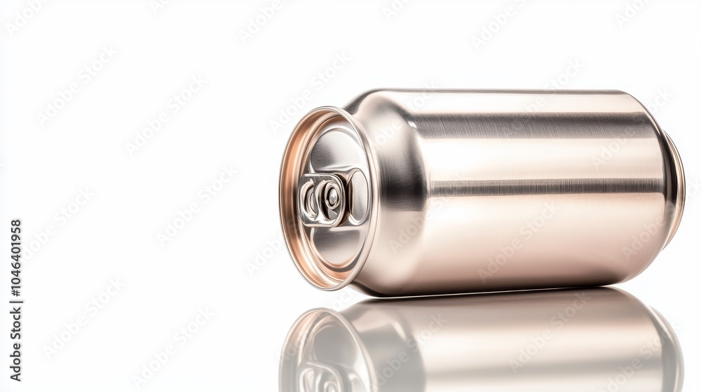 Sleek 330 ml aluminum soda can with a smooth metallic finish, isolated ...